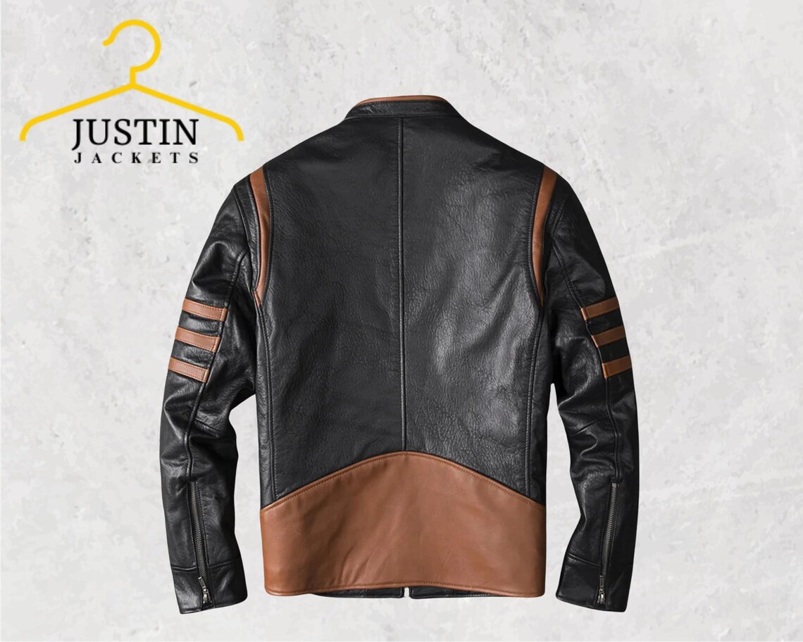 Men’s Motorcycle Biker Black Leather Wolverine X-men Origins Jacket ...