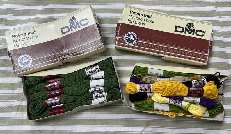 Vintage French DMC Tapestry Thread Boxes – Retors Mat Cotton – With Needle - Etsy