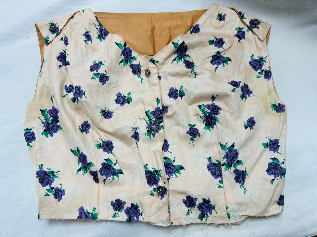 French Bodice Piece Circa Late 40s/50s Sateen Cotton - Etsy