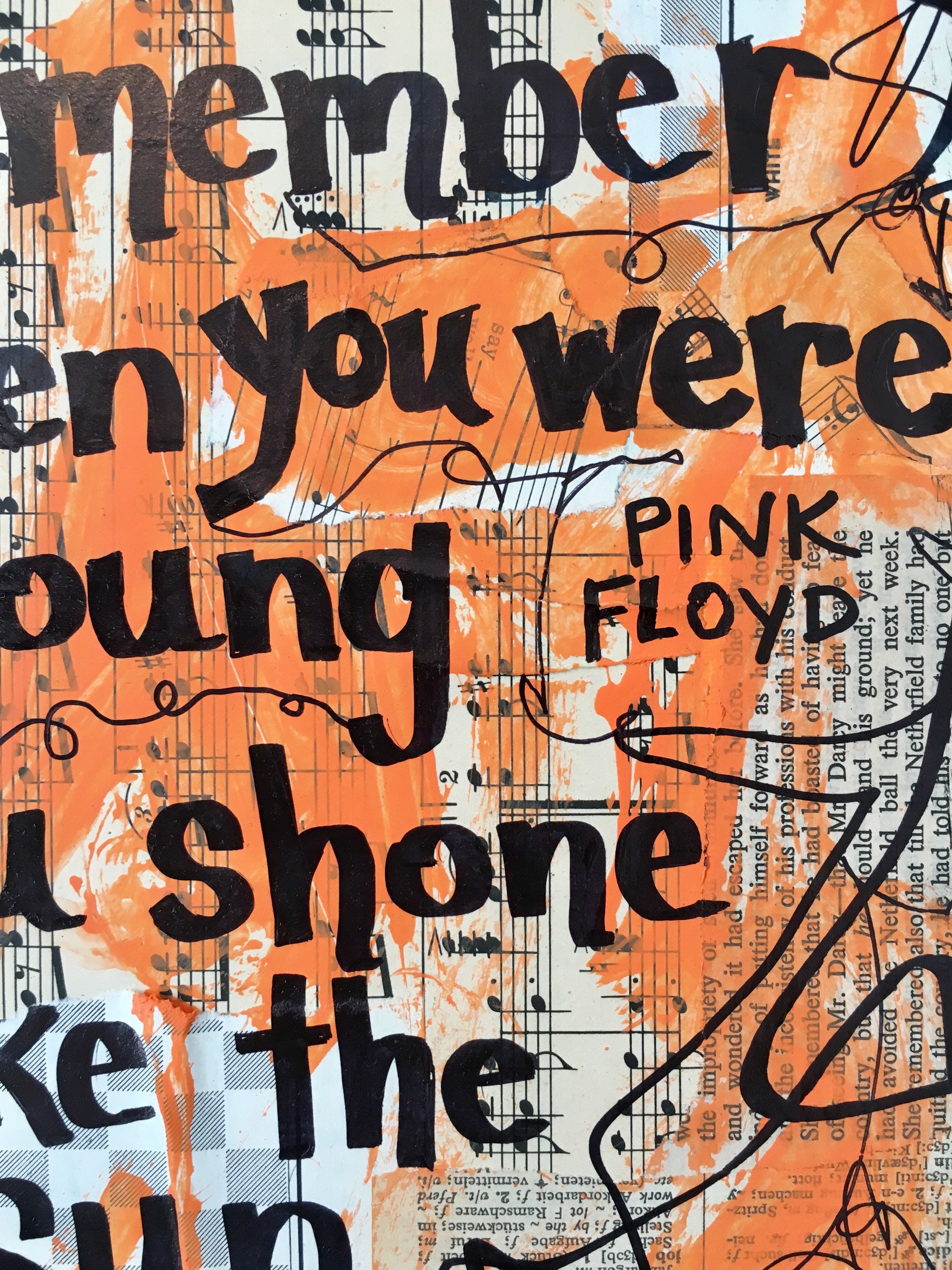 Pink Floyd Lyrics Music Art Classic Rock Psychedelic Singer Etsy
