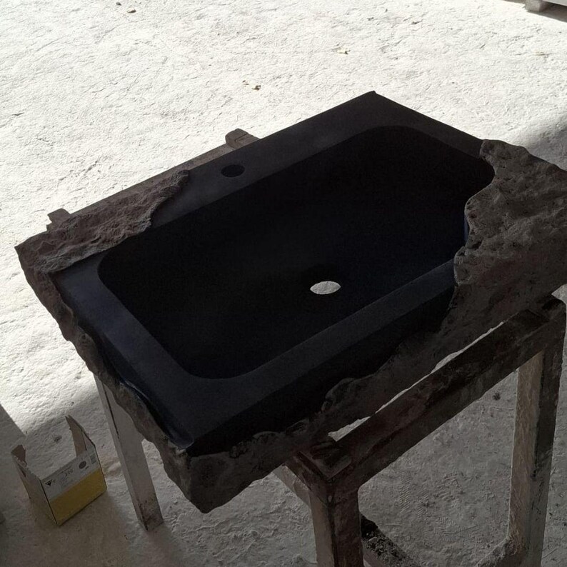 Basalt Stone Sink – Wall Mounted & Countertop Basin | Handmade Natural ...