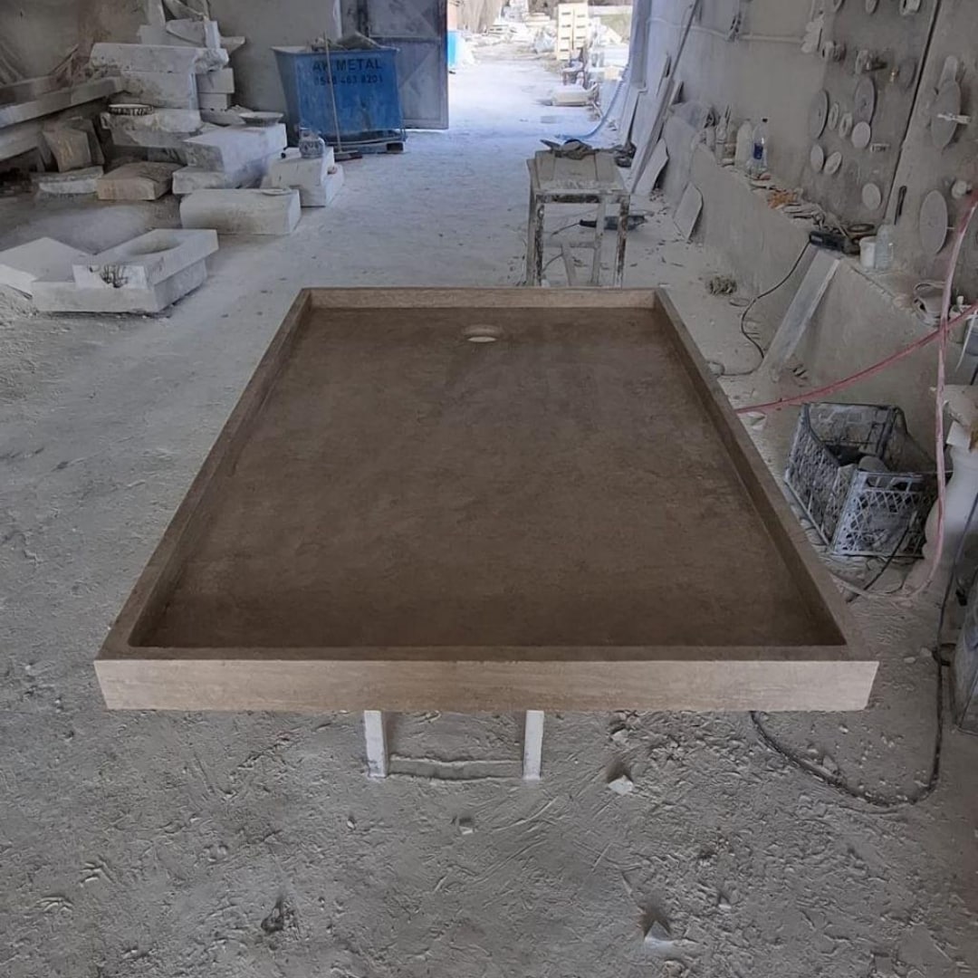 Handcrafted Travertine Shower Tray – Natural Stone Shower Base | Luxury ...