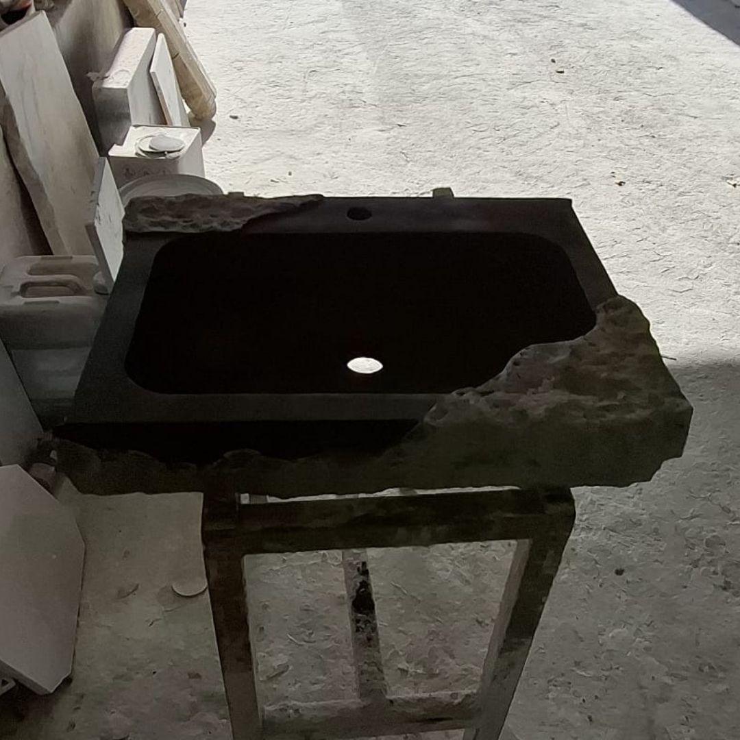 Basalt Stone Sink – Wall Mounted & Countertop Basin | Handmade Natural ...