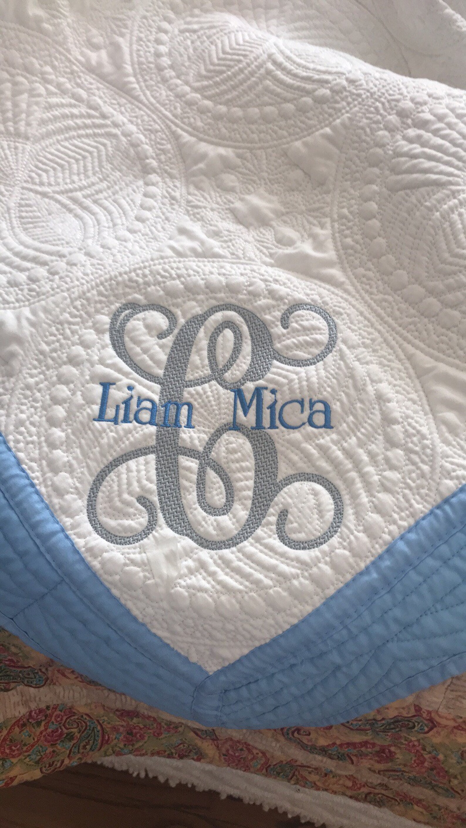 Heirloom Newborn Quilt Monogram Quilt Embroidered Baby | Etsy