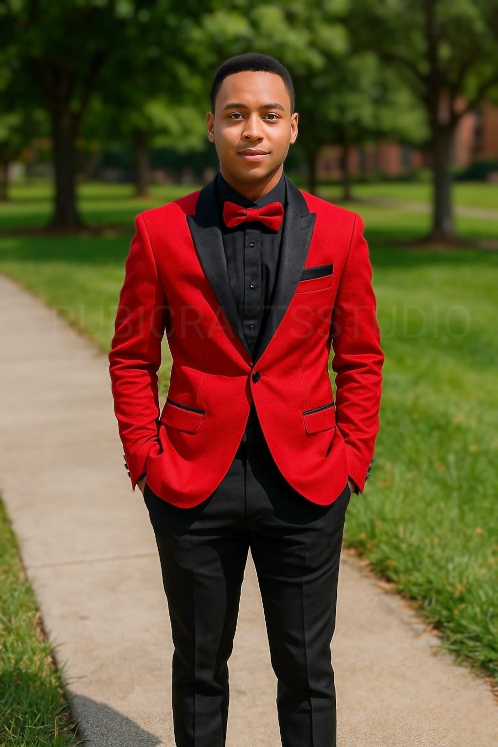 Men's Red & Black Tuxedo: African Wedding Groom Suit - Etsy