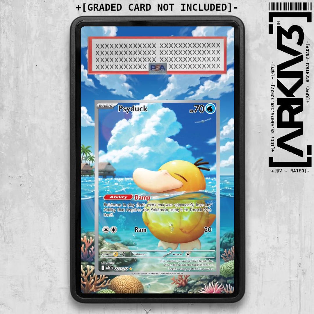 Psyduck (226/217) Illustration Rare Graded Extended Art Display Case ...