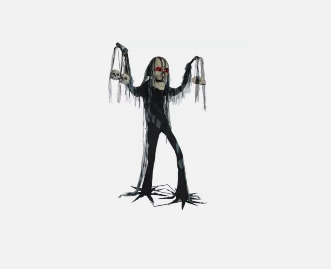 NEW Catacomb Creature Animated Prop Halloween Skeleton Skull Cemetery ...