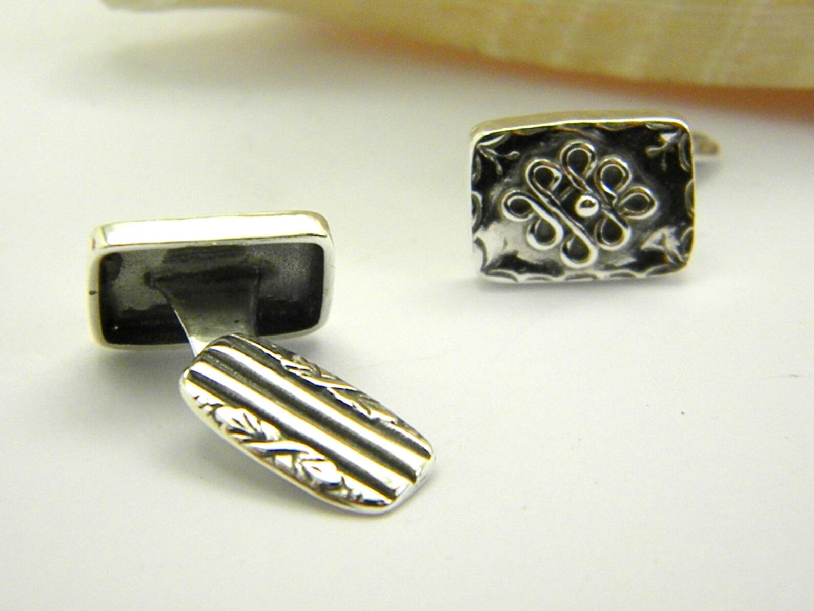 Sterling Silver Cufflinks Antique Vintage Style 925 Silver Art Nouveau ...