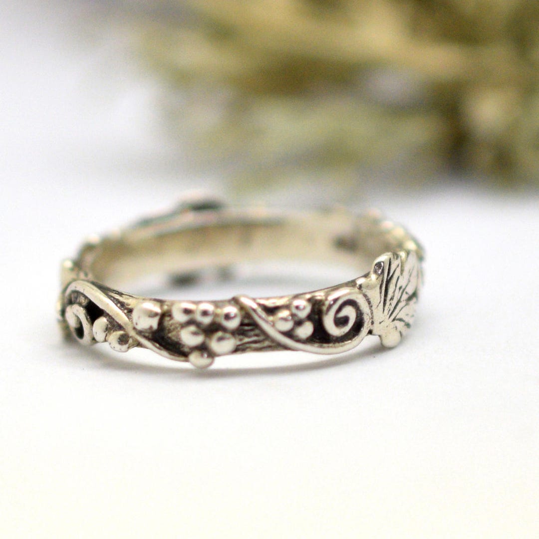 Silver Vine Stack Ring, Vines Branch Stacking Ring in Sterling Silver ...