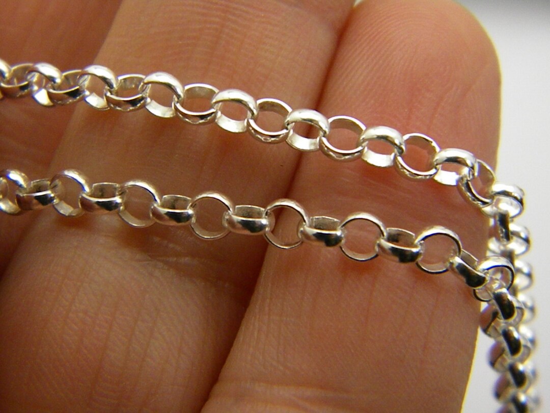 Sterling Silver Rolo Chain, Unisex Heavy Link Chain, Silver Belcher ...