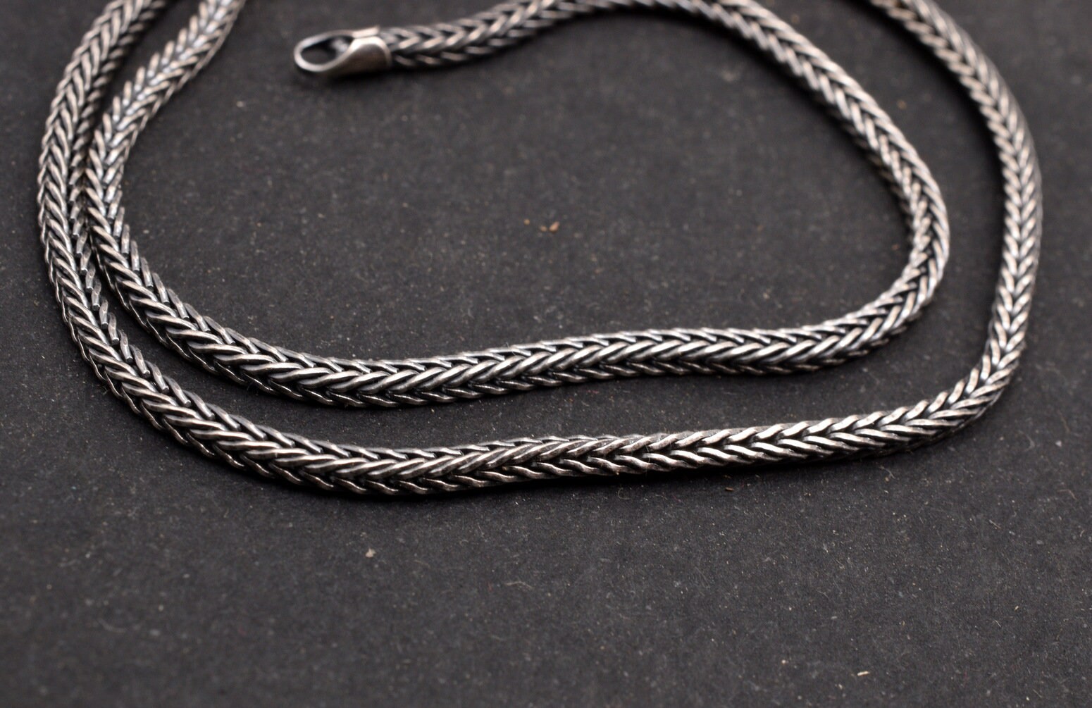 Oxidized Chain Sterling Silver Wheat Chain 2.10 Mm Bali Woven - Etsy