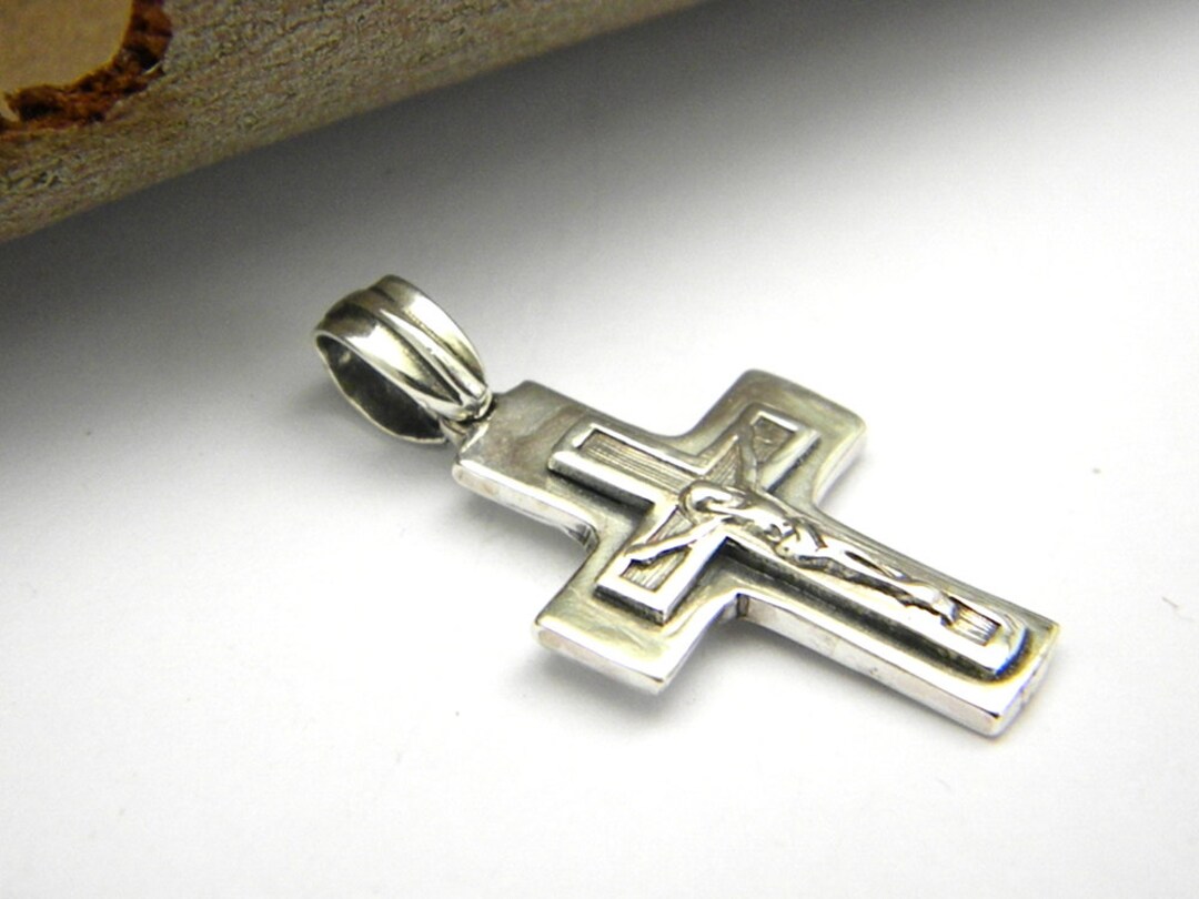 Sterling Silver Cross Crucifix ,solid Silver Crucifixion Pendant ...