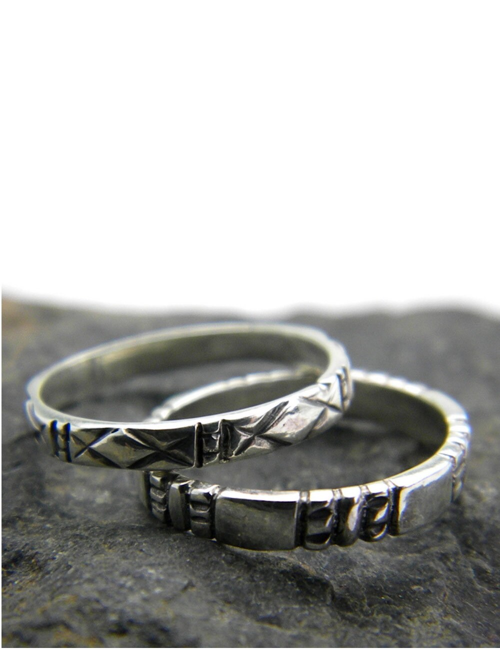 Silver Stacking Rings Sterling Silver set of Two Stack - Etsy