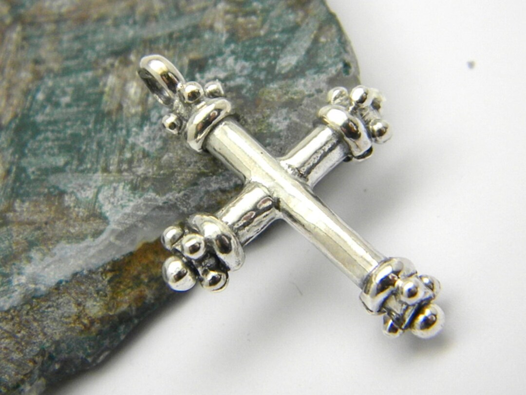 Sterling Silver Cross, Tubular Cross Pendant , Christianity, Solid ...