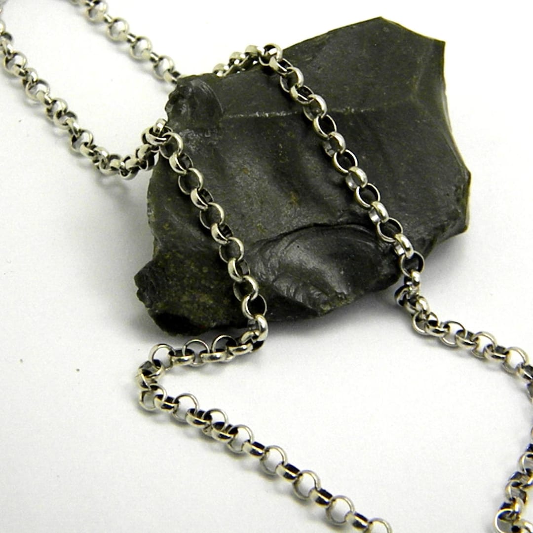 Sterling Silver Rolo Chain, Light Oxidized Chain Unisex Link Chain ...