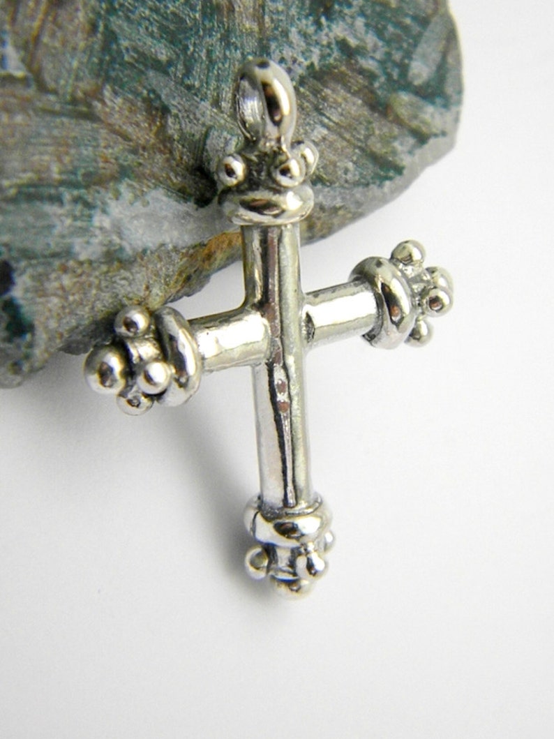 Sterling Silver cross tubular cross pendant Christianity | Etsy