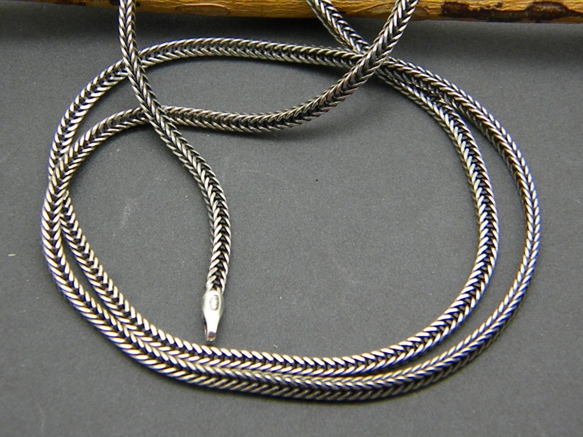 Sterling Silver Chain Oxidized Wheat Chain Bali Woven Chain - Etsy UK