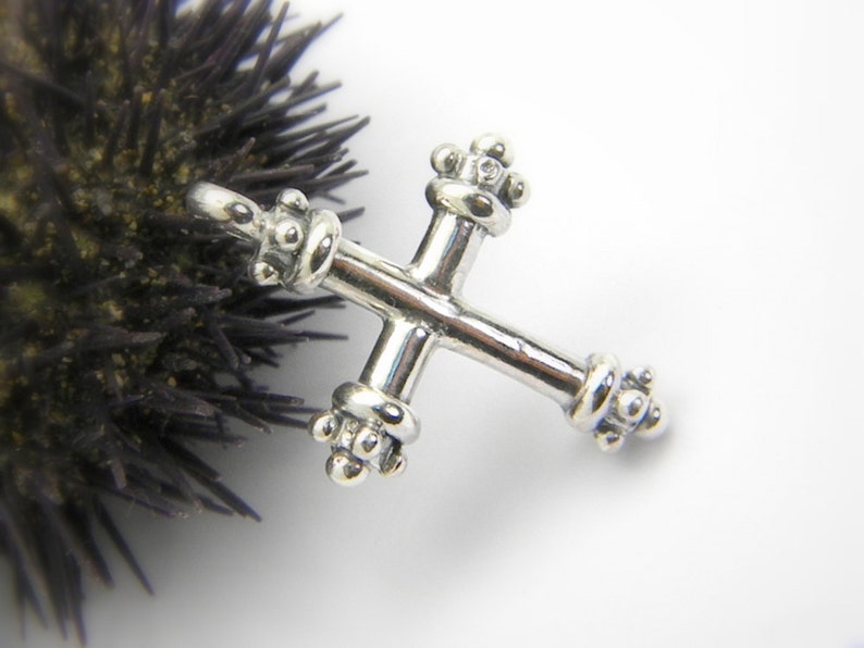 Sterling Silver cross tubular cross pendant Christianity | Etsy