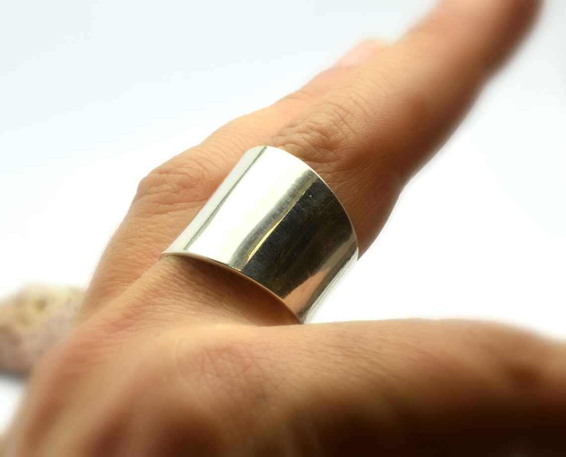 Open Wide Band Sterling Silver 925 Ring in Solid Silver - Etsy