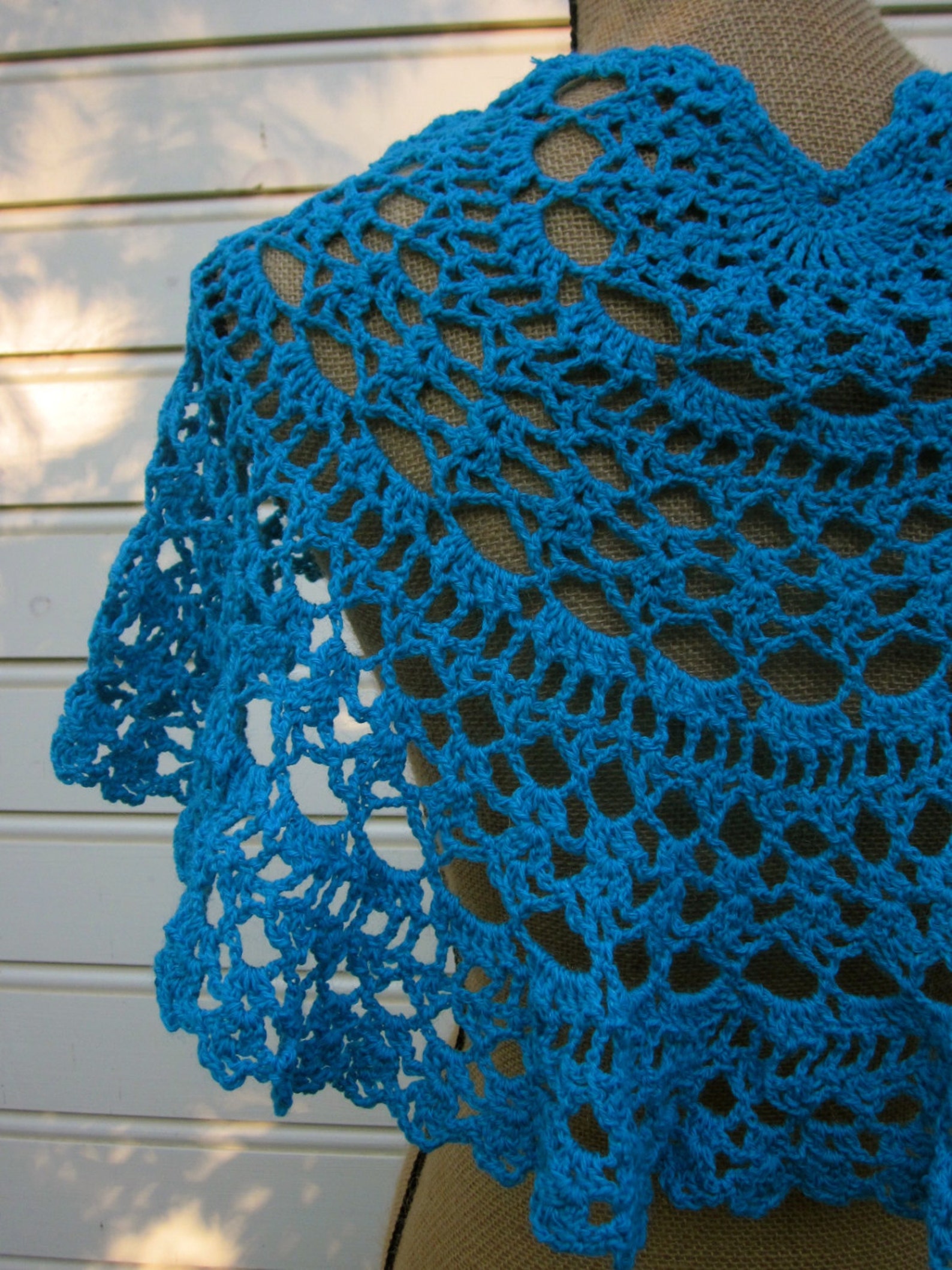 Pattern PDF for Turquoise Lace Shawlette, Shawl, Shoulder Cover With ...