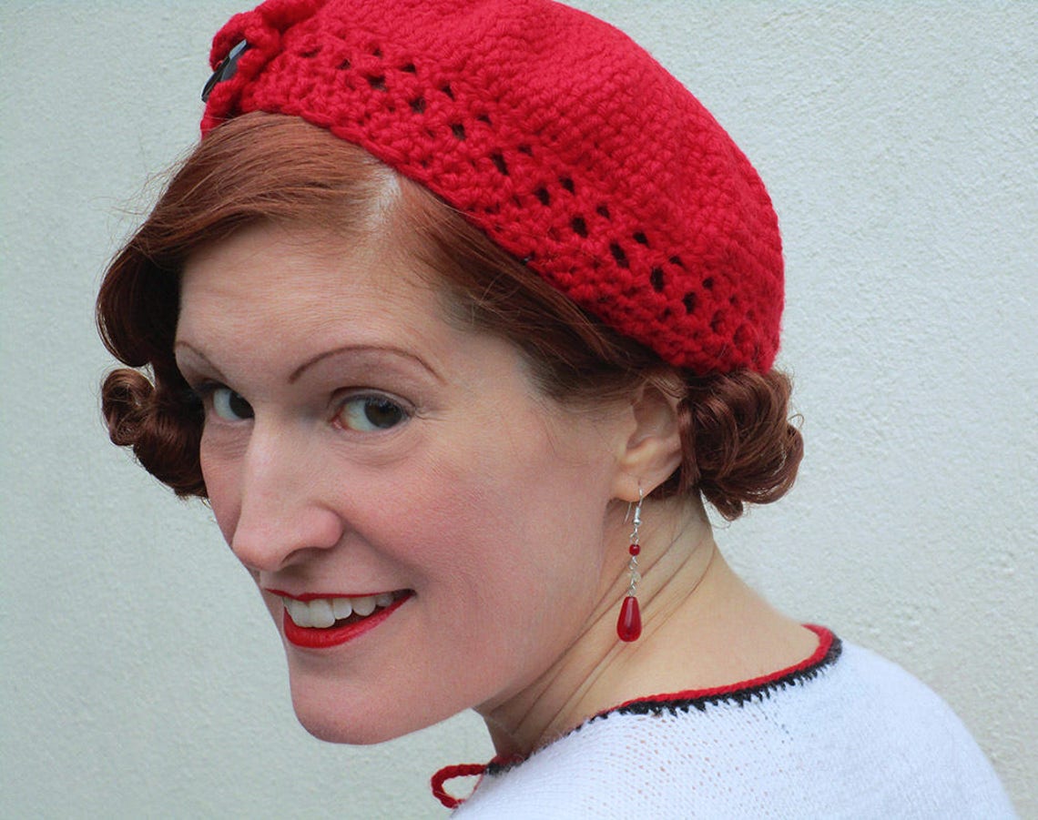 CROCHET PATTERN PDF 1930s Style Reproduction Beret Hat, Art Deco ...