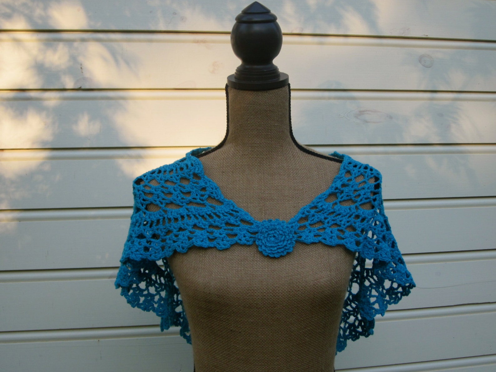 Pattern PDF for Turquoise Lace Shawlette, Shawl, Shoulder Cover With ...