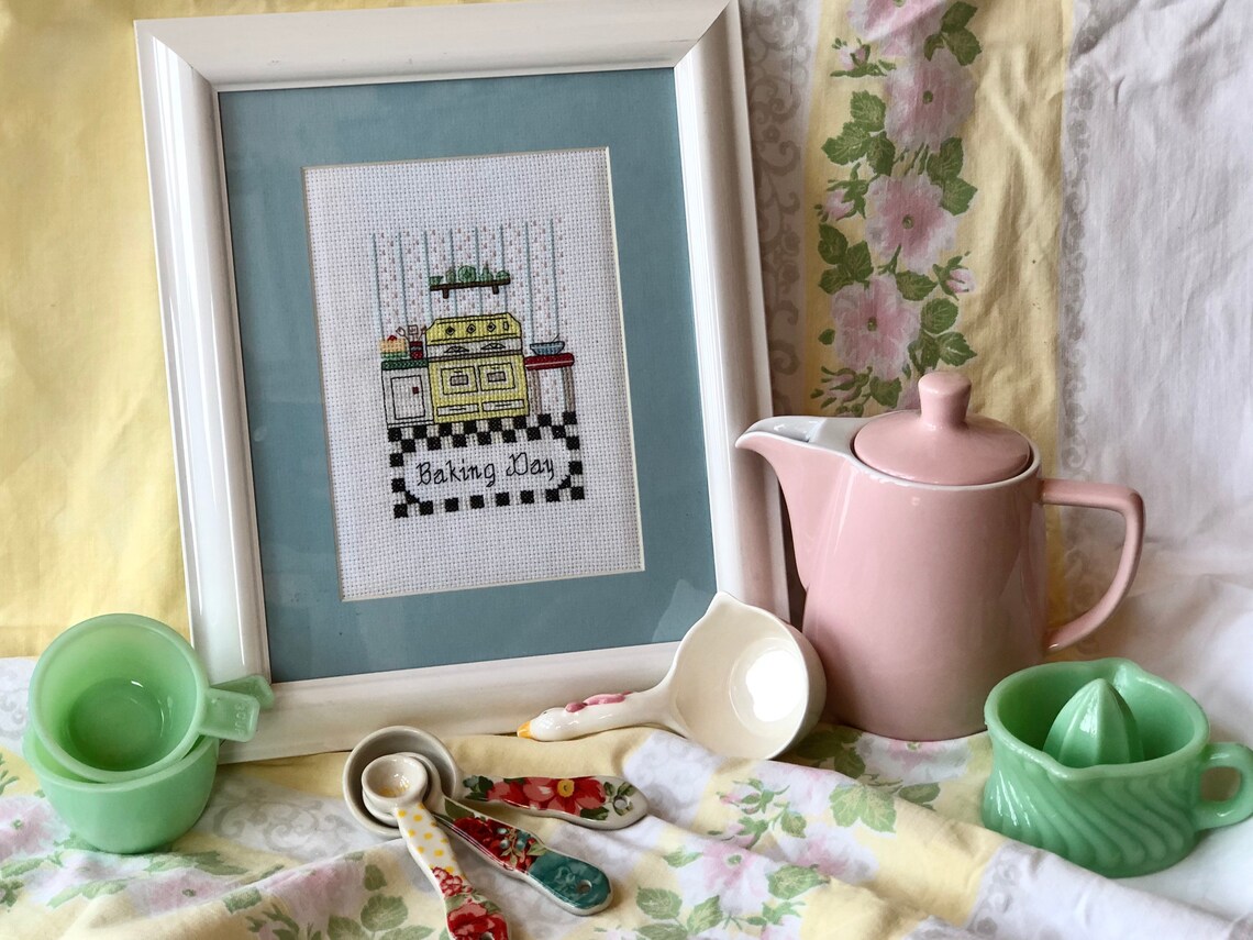Counted Cross Stitch Pattern PDF Download: Vintage Baking Day | Etsy
