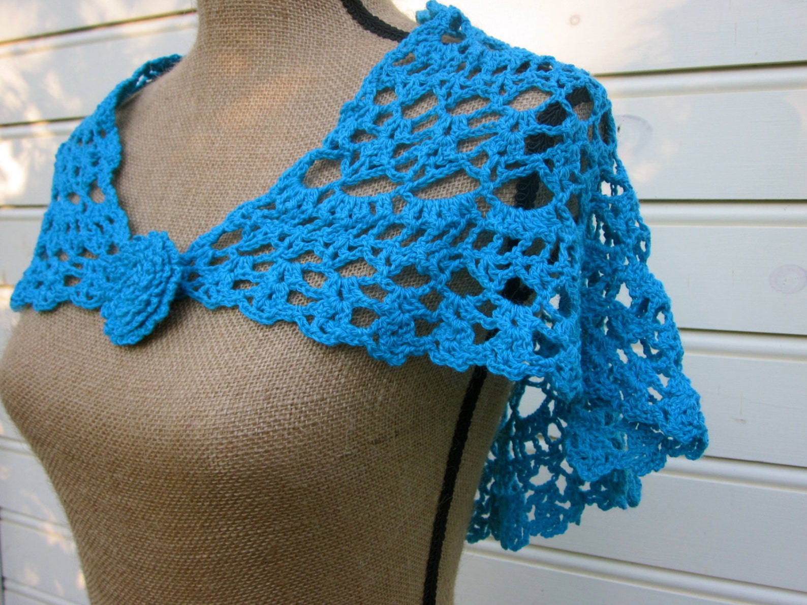 Pattern PDF for Turquoise Lace Shawlette, Shawl, Shoulder Cover With ...