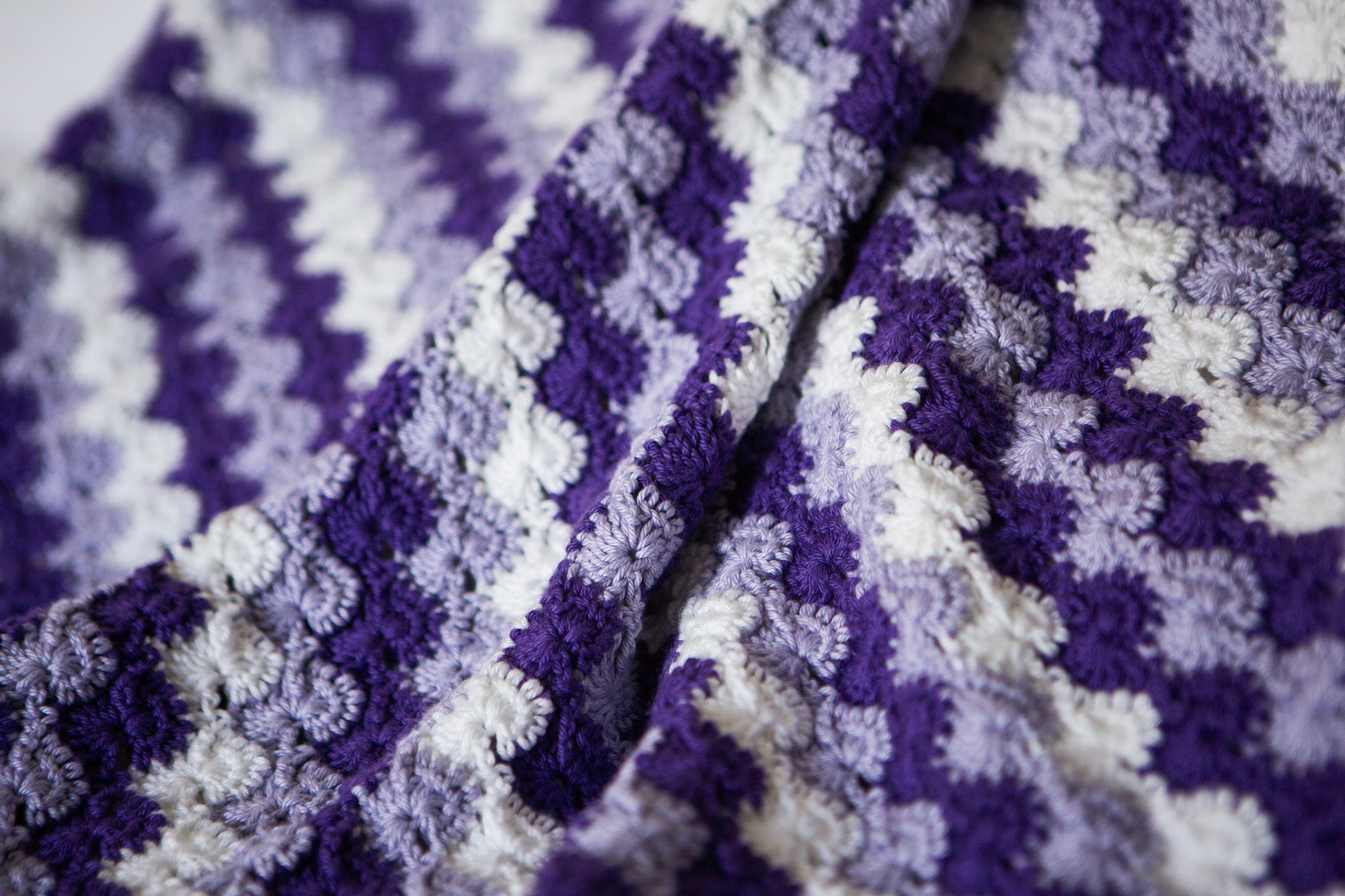 Crochet Pattern PDF for Daisy Chain Afghan, Crochet Interlocking Shell ...