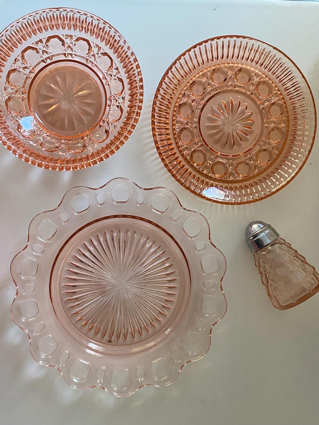 Lot of Vintage Midcentury Pink Glass Dishes, Instant Collection ...
