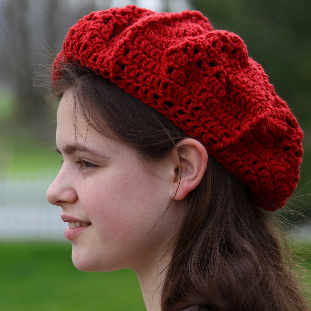 Pattern PDF for Crochet Tam, Beret, Slouchy Hat, Intermediate Skill - Etsy