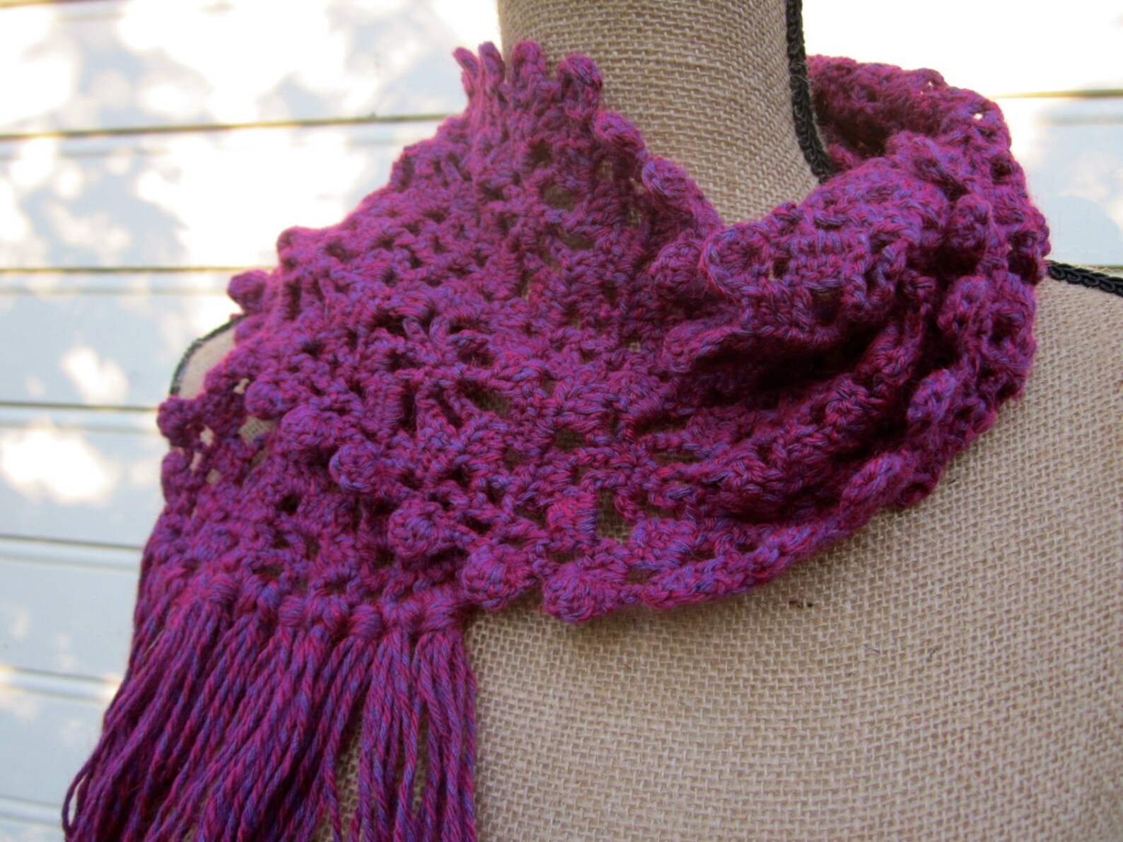 Pattern PDF for Crochet Spiderweb Scarf, Edging as You Go, Fringed ...