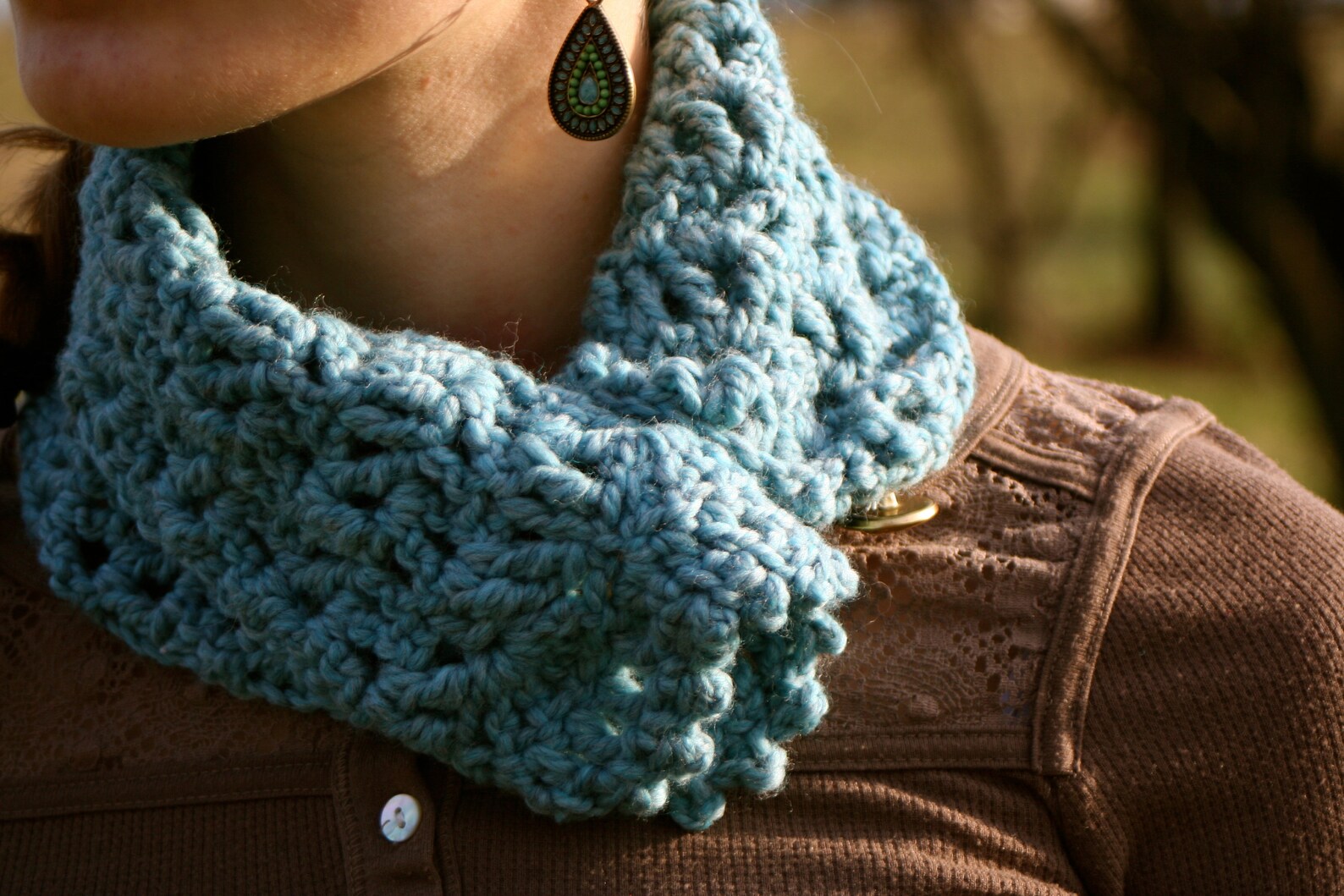 Crochet Pattern PDF for Buttoned Neckwarmer, Scarf, Cowl - Wear ...
