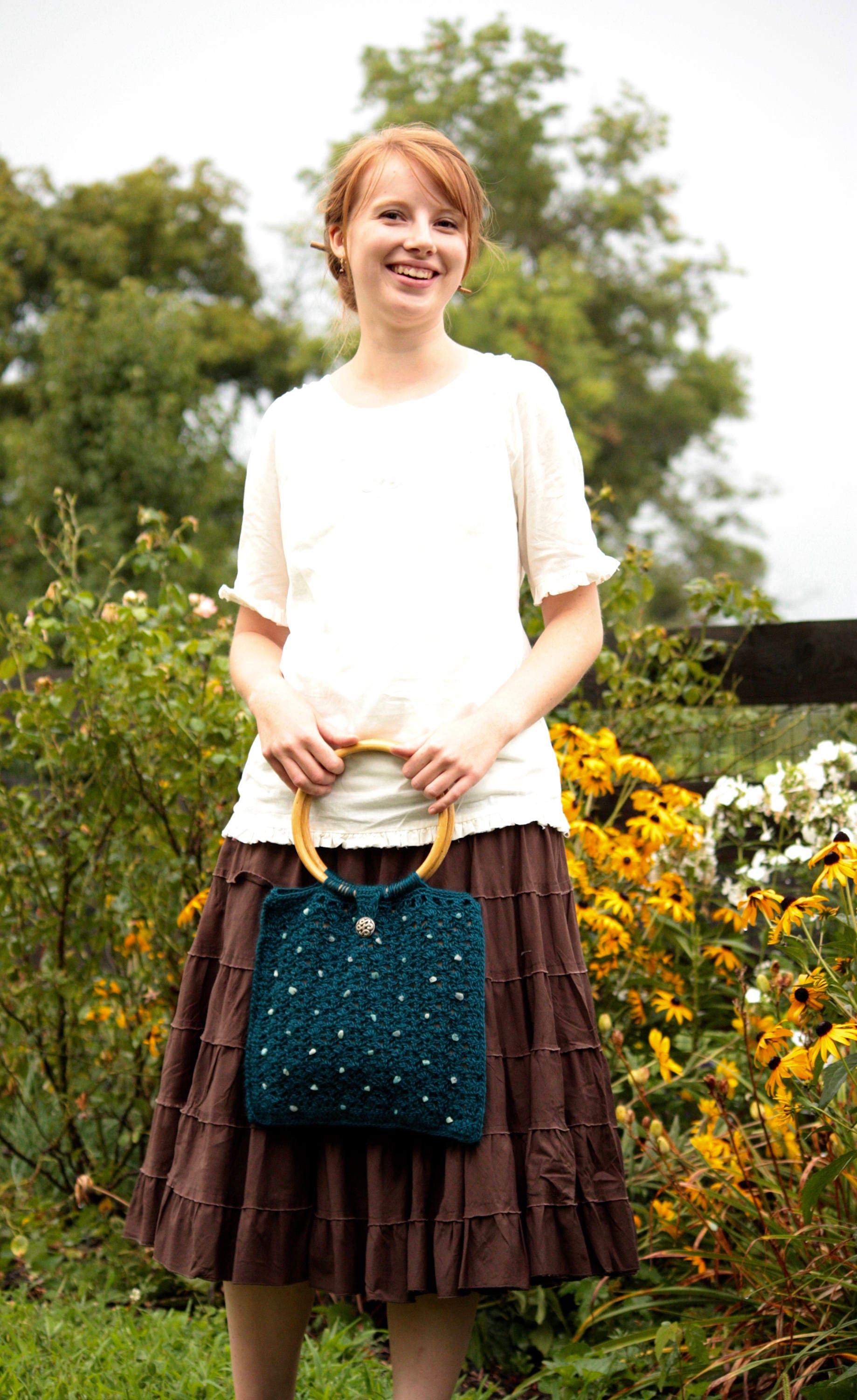 Crochet Pattern PDF for Sante Fe Bag - Beaded Purse, Felt Lined Bag ...