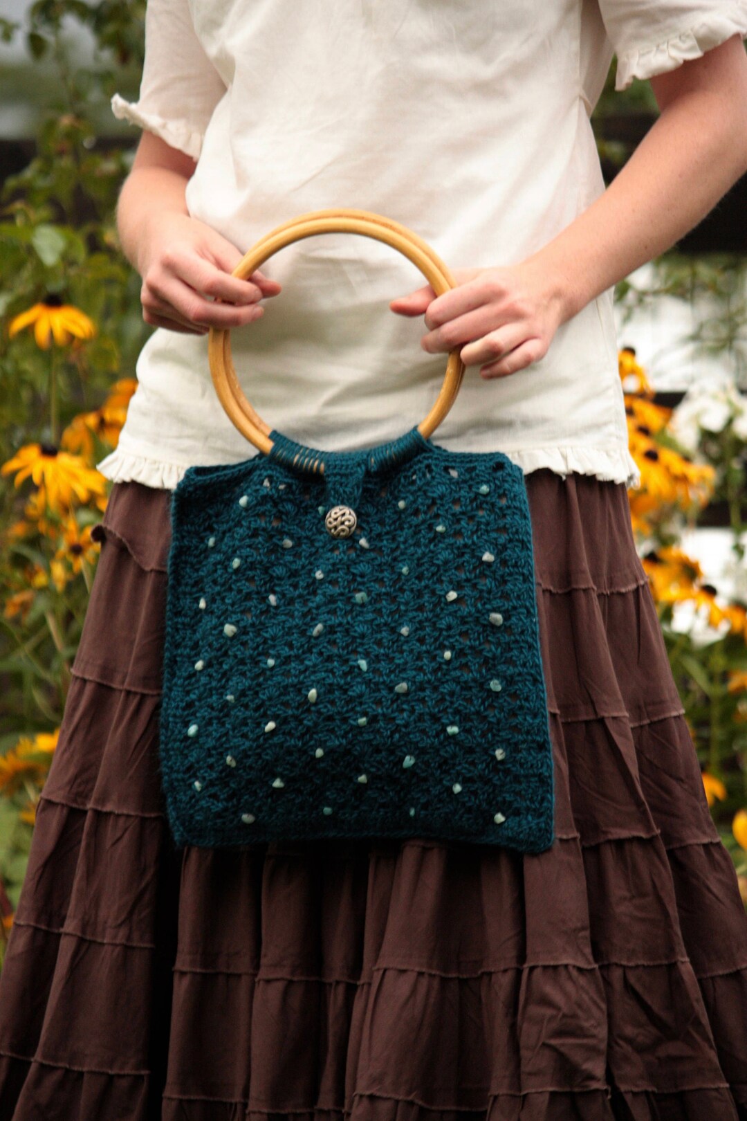 Crochet Pattern PDF for Sante Fe Bag - Beaded Purse, Felt Lined Bag ...