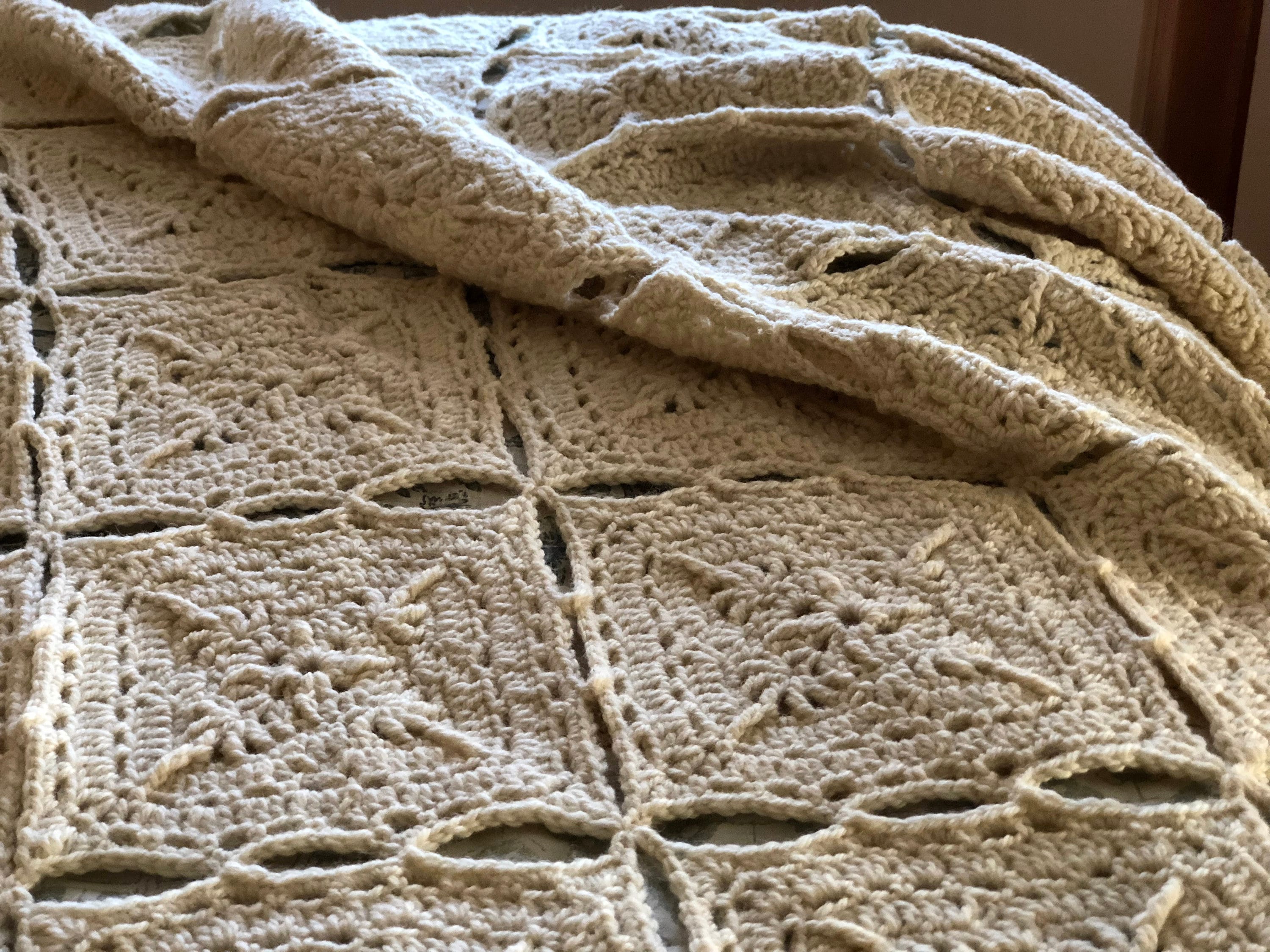 Crochet Pattern PDF for Diamond Motif Throw Afghan, Tasseled Large ...