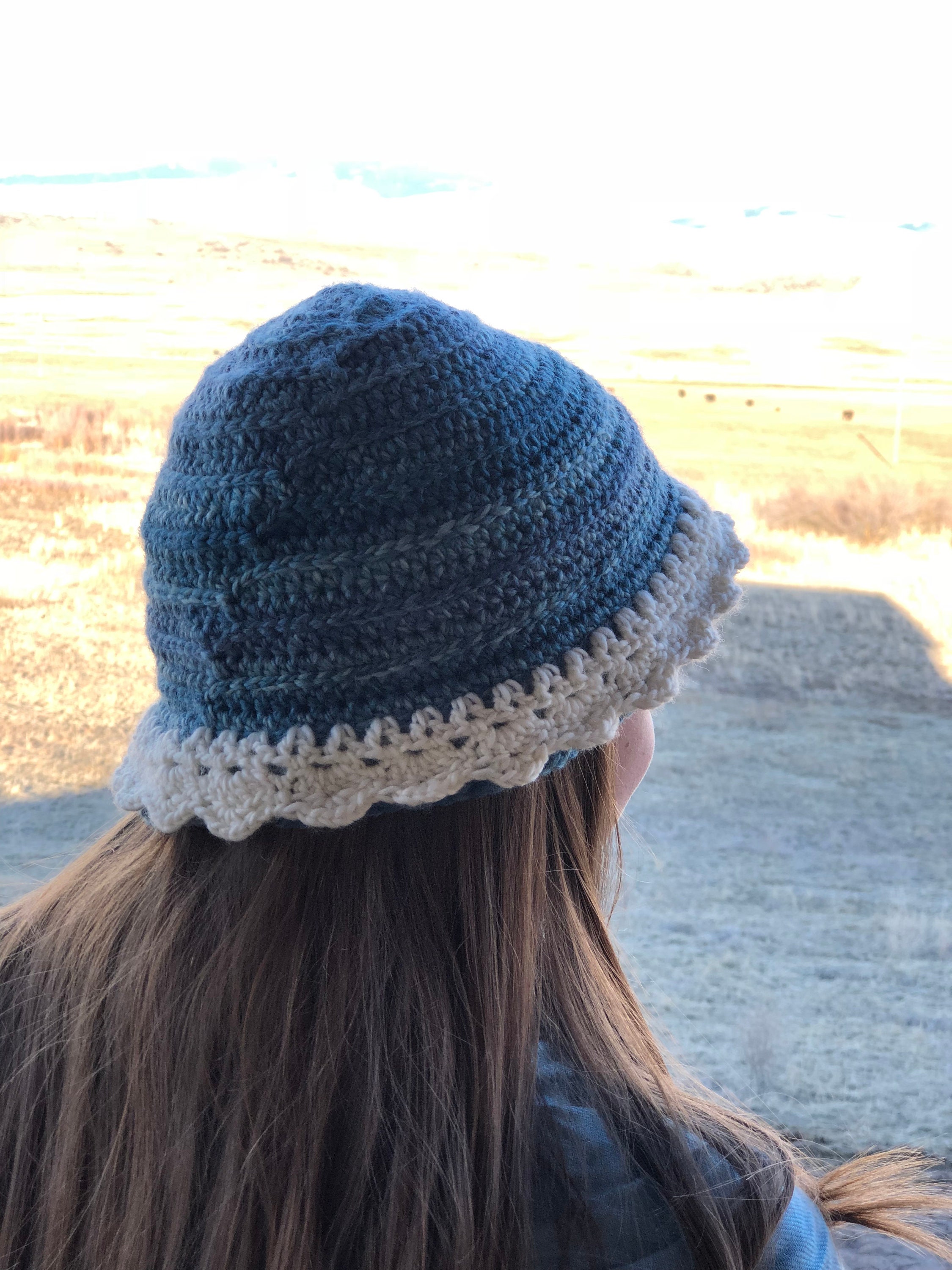 Pattern PDF for Crochet Cloche With Lace Trim, Bulky Self Striping Yarn ...