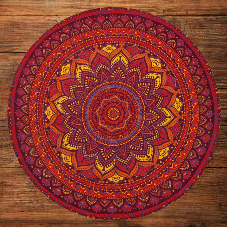 Round Mandala Tablecloth: Bohemian Cotton Dining Cover, Ethnic Decor - Etsy