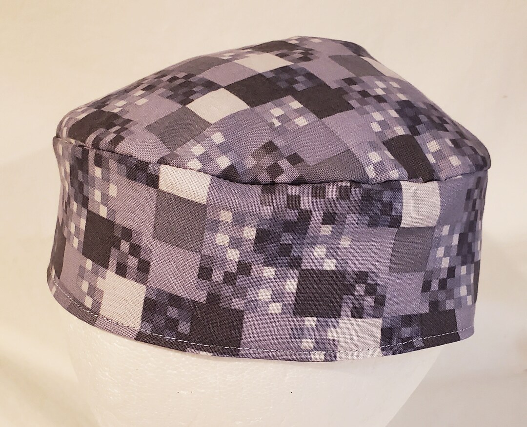 Pixelated Gray 8-bit Original Kippah Yarmulke Reversible, Washable ...