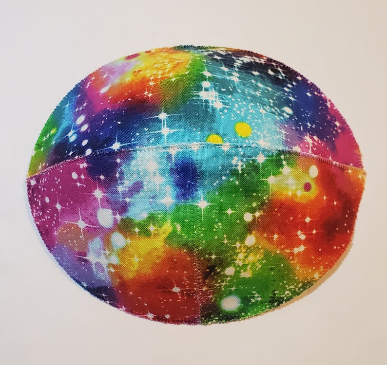 Rainbow Galaxy Kippah Yarmulke Saucer Style Cotton Outer Space Stars - Etsy