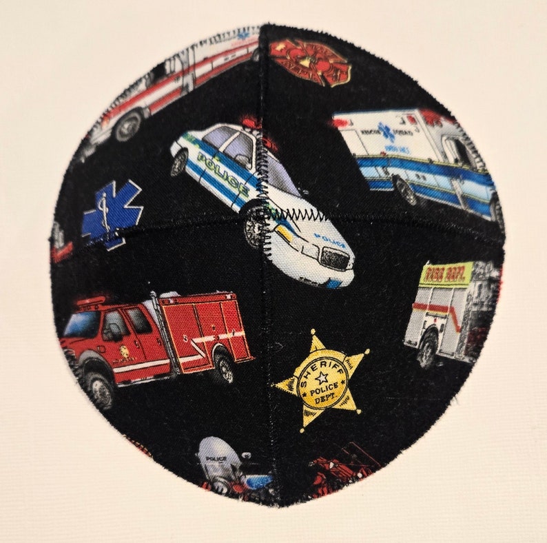 Rescue Vehicles Saucer Kippah Yarmulke Firetruck, Police Car, Ambulance ...