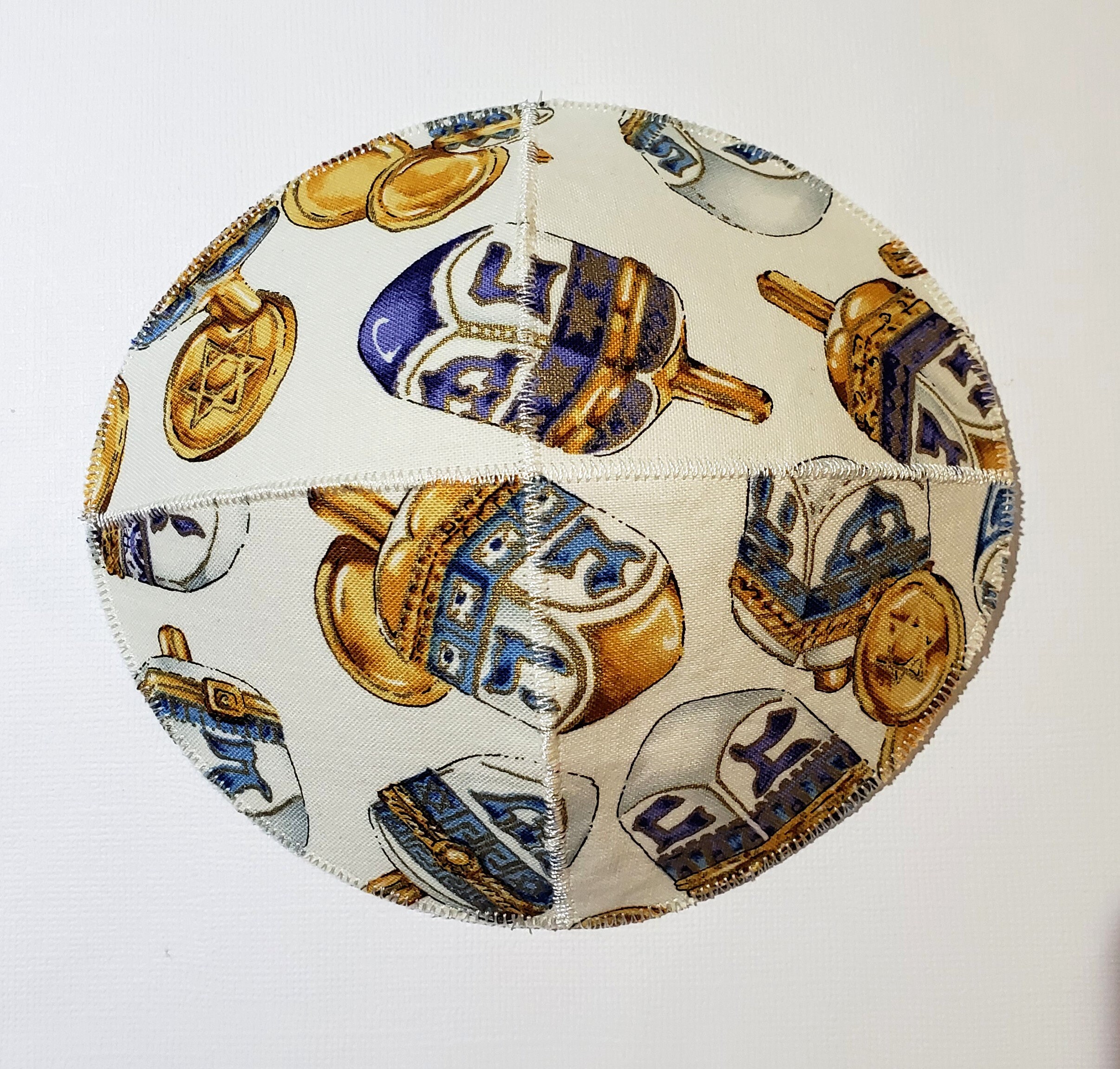 Hanukkah Kippah Yarmulke Saucer Style Chanukah Driedel, Presents, Gelt ...