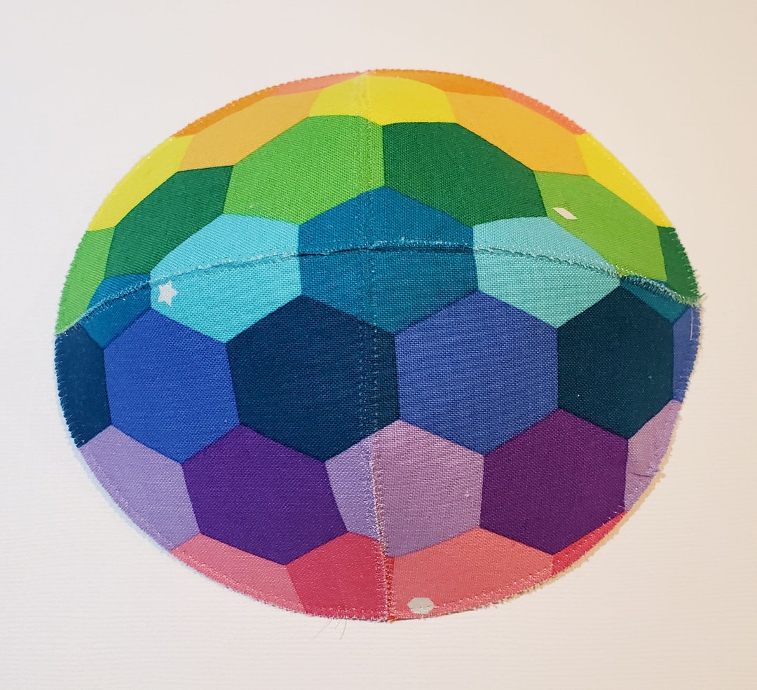 Hexagon Rainbow Kippah Yarmulke Saucer Style Colorful Pride - Etsy