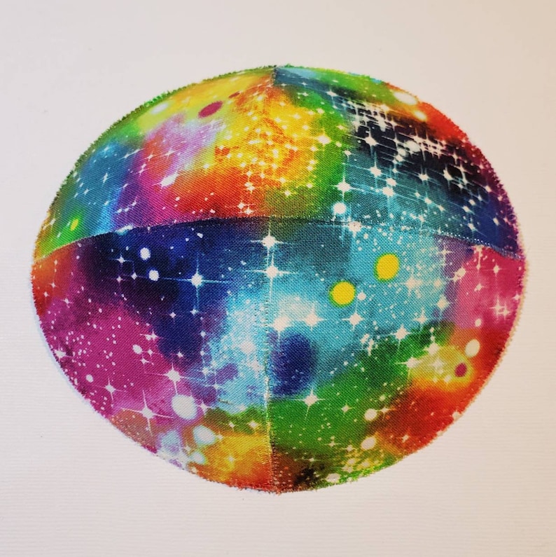 Rainbow Galaxy Kippah Yarmulke Saucer Style Cotton Outer Space Stars - Etsy
