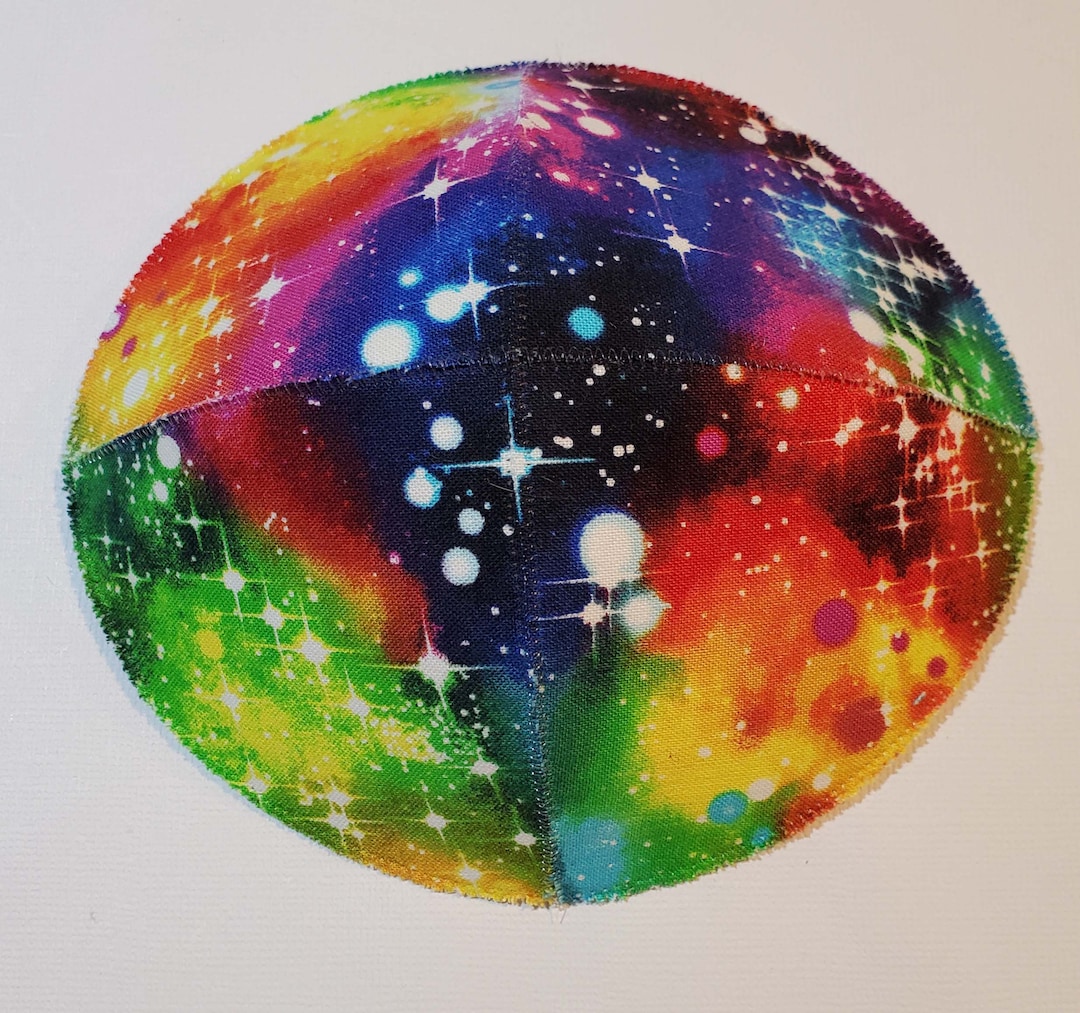 Rainbow Galaxy Kippah Yarmulke Saucer Style Cotton Outer Space Stars - Etsy