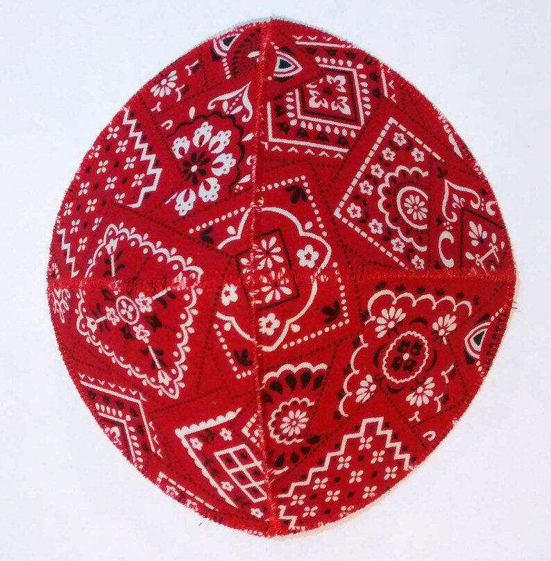 Bandana Print Red or Blue Saucer Style Kippah Yarmulke - Etsy