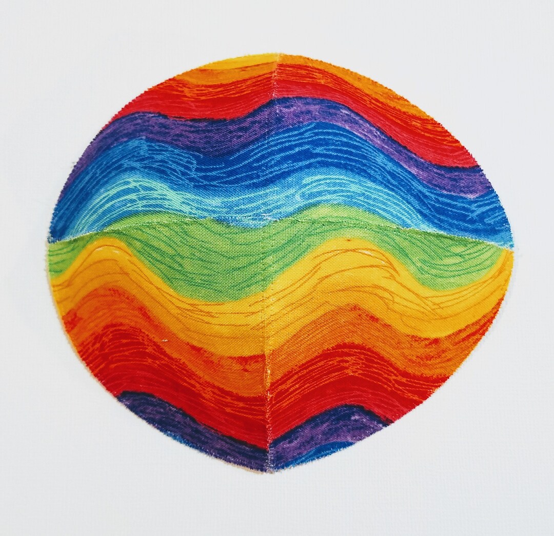 Wavy Rainbow Kippah Yarmulke Saucer Style Colorful Pride - Etsy