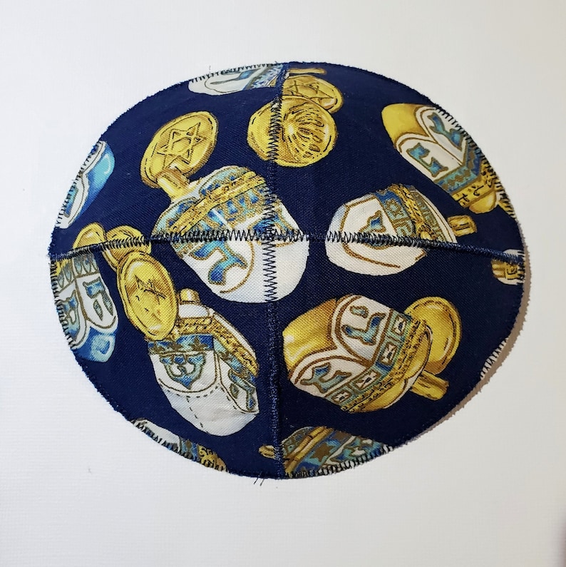 Hanukkah Kippah Yarmulke Saucer Style Chanukah Driedel | Etsy