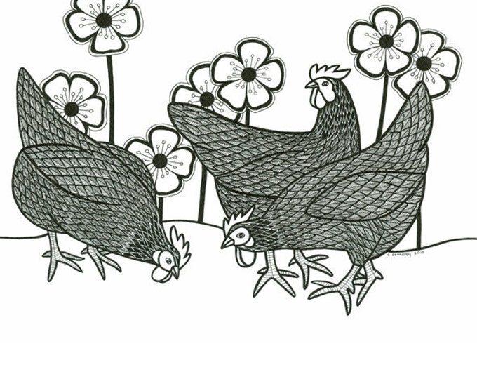 Original Art Original Drawing Illustration Folk Art Pen and - Etsy