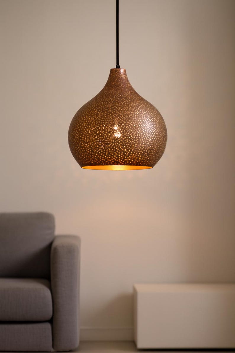 Handmade Copper Onion Dome Pendant Light: Rustic Farmhouse Lighting - Etsy